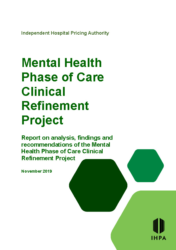 Mental Health Phase of Care Clinical Refinement Project Final Report ...